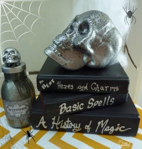 DIY Spray Painted Halloween Spell Books {and DIY Faux Mercury Glass ...