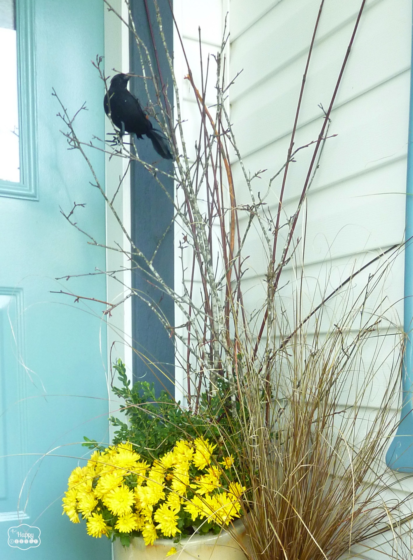 DIY Halloween Door Hanging and Our Crow-tastically Spooky Front Porch ...