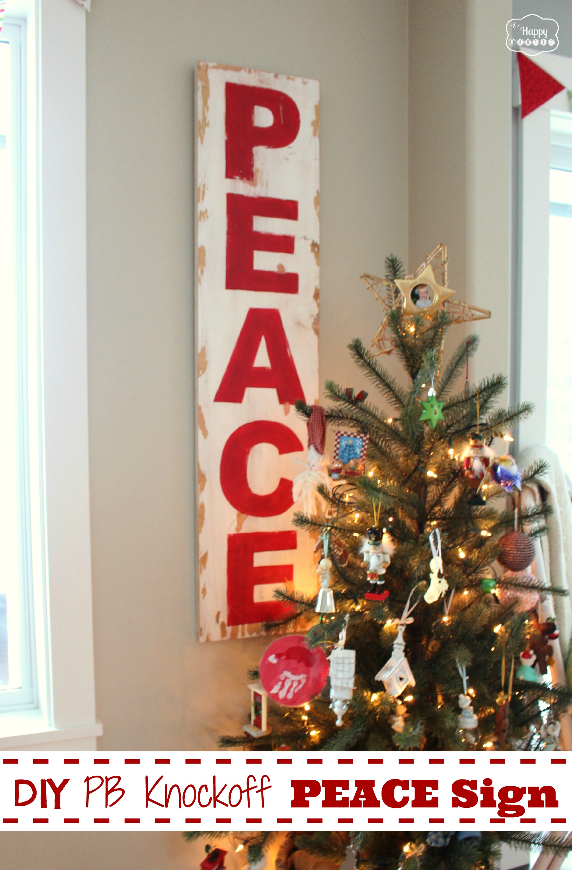 DIY Pottery Barn Knockoff PEACE Sign | The Happy Housie