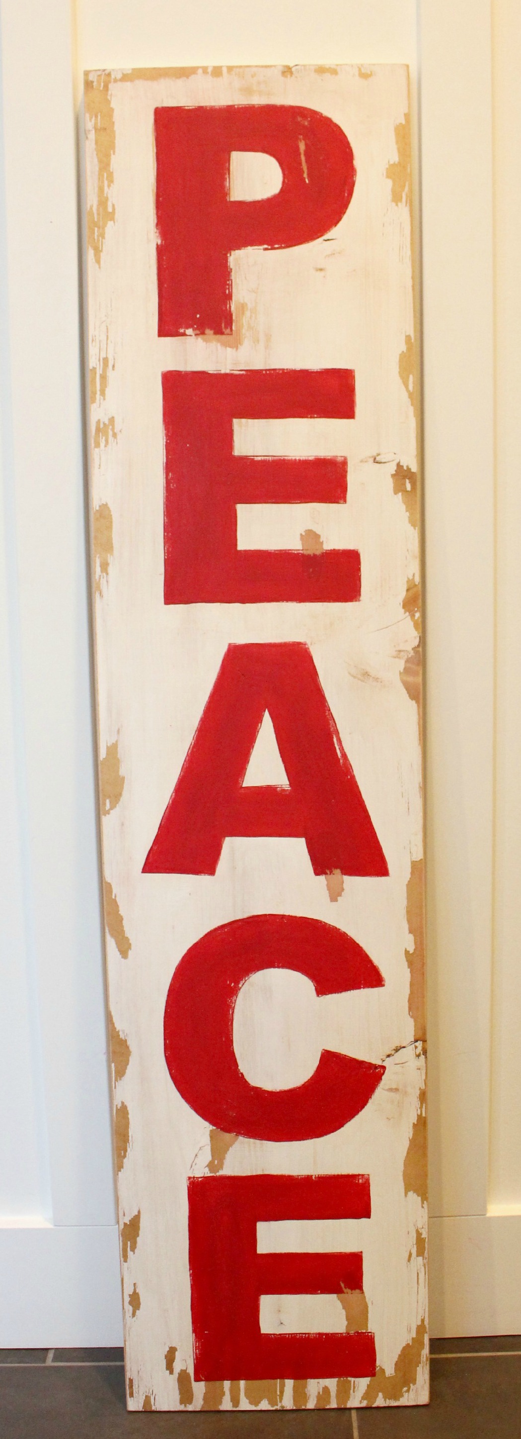 DIY Pottery Barn Knockoff PEACE Sign | The Happy Housie