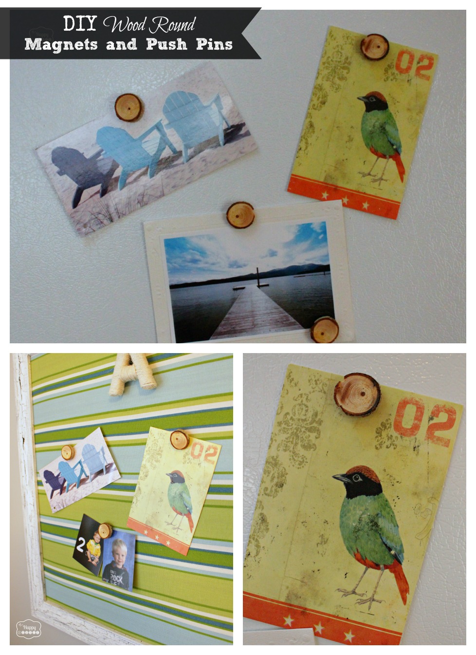 DIY Wood Round Magnets and Push Pins | The Happy Housie