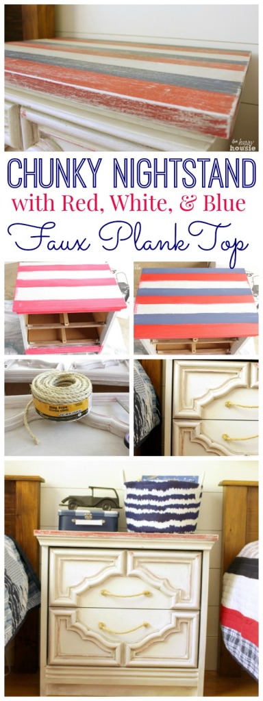 Faux Planked Top Nautical Nightstand Makeover {with Map Drawer Lining ...