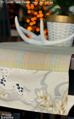 Fast & Easy Custom DIY Table Runner {Using Two Fabrics} | The Happy Housie