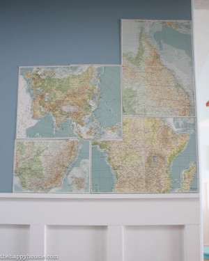 Tweaking the Entry Hall with DIY Faux Map Wallpaper | The Happy Housie