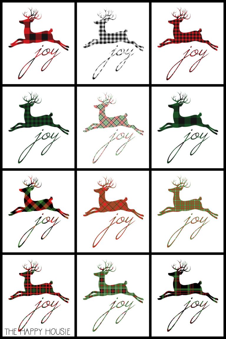 12 Plaid & Buffalo Check Free Christmas Printables | The Happy Housie