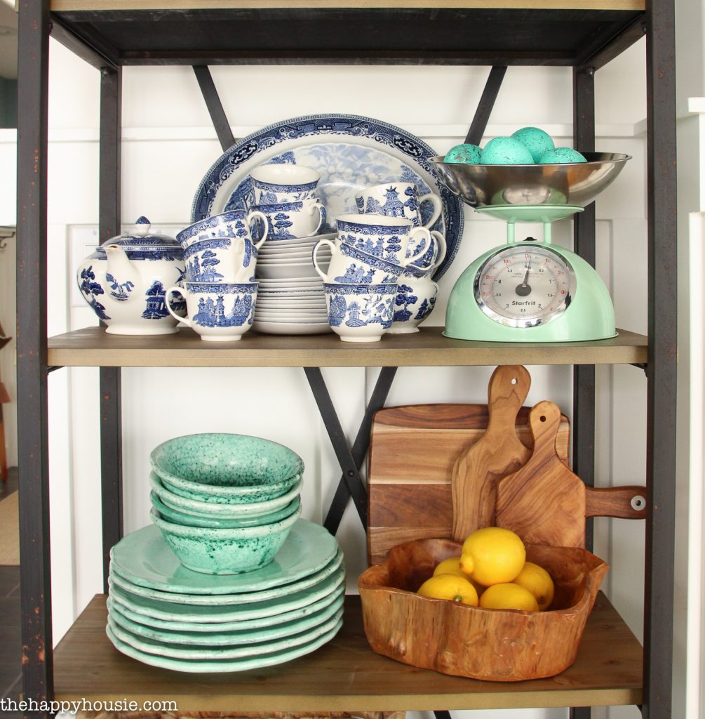 Using an Etagere Shelf for Kitchen Storage & Display | The Happy Housie