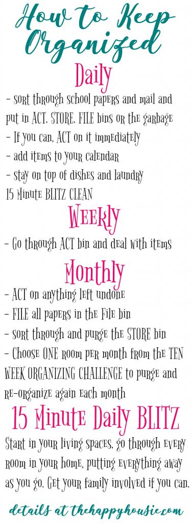 How to Stay Organized {After the Ten Week Organizing Challenge} | The ...