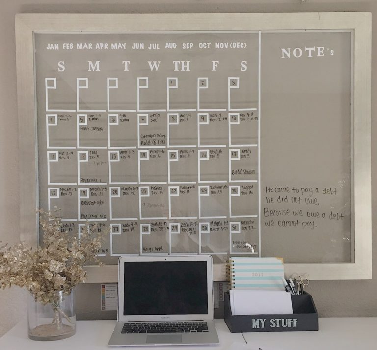 20 Fab DIY Family Wall Calendar Organizers | The Happy Housie