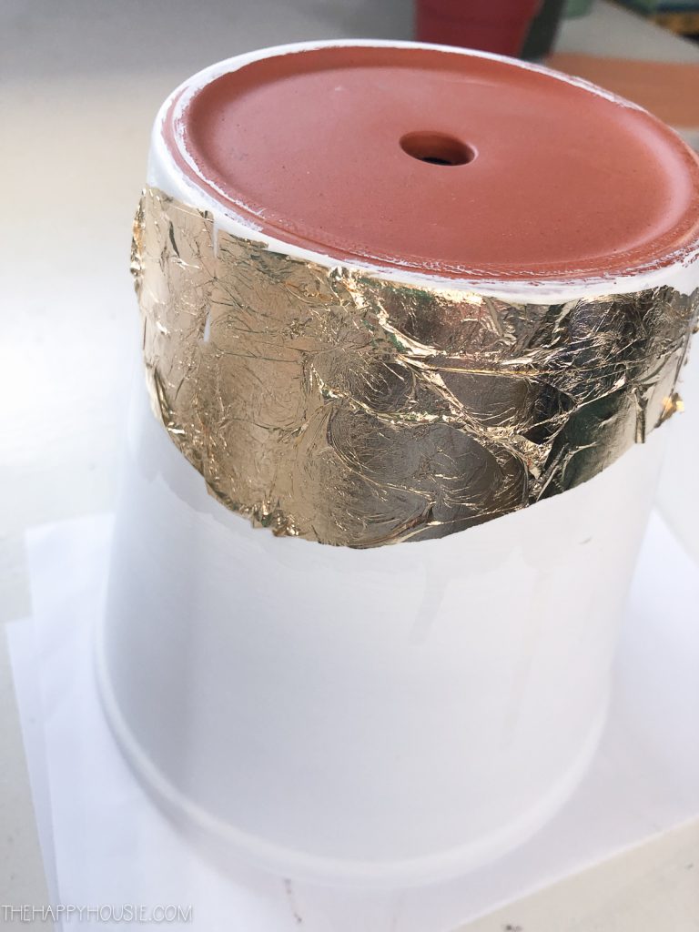 DIY Gold Leaf Plant Pots | The Happy Housie