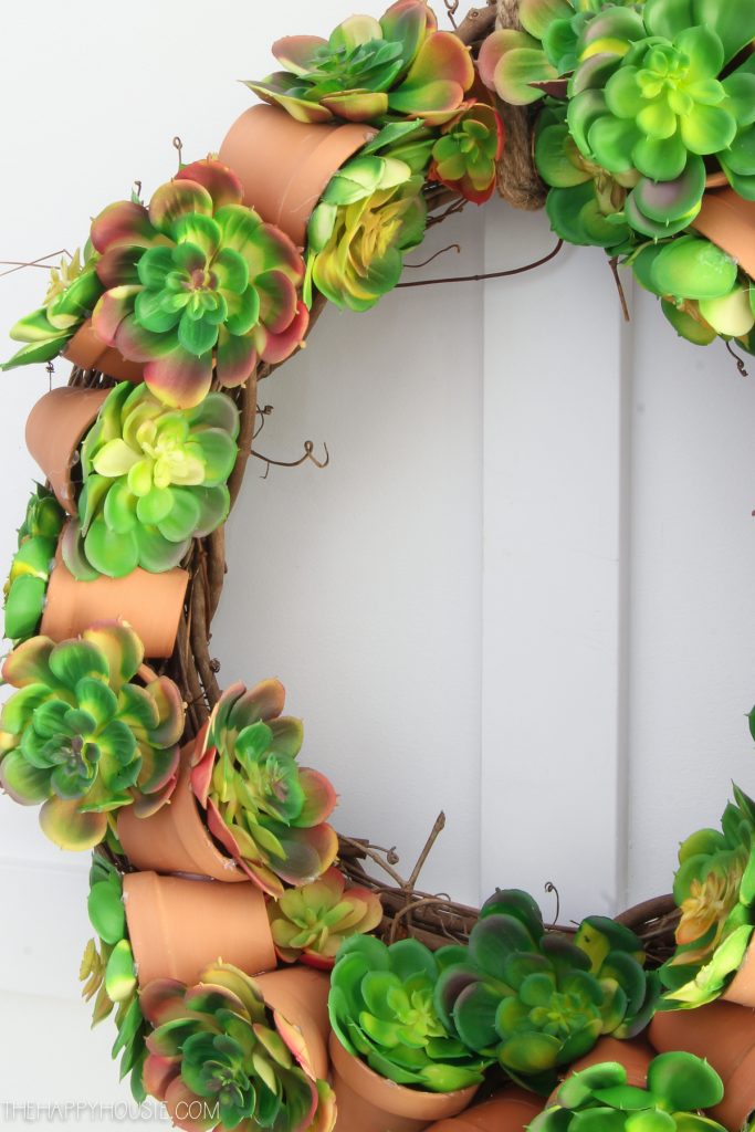 DIY Clay Pot Succulent Wreath Tutorial | The Happy Housie