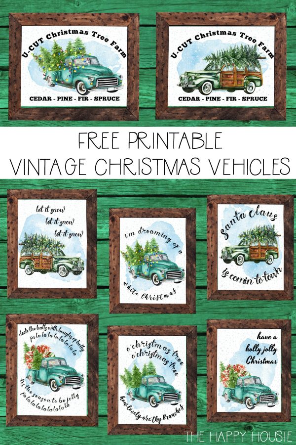 Free Printable Vintage Christmas Trucks | The Happy Housie