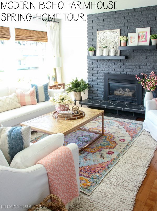 Modern Boho Farmhouse Spring Decorating Home Tour | The Happy Housie
