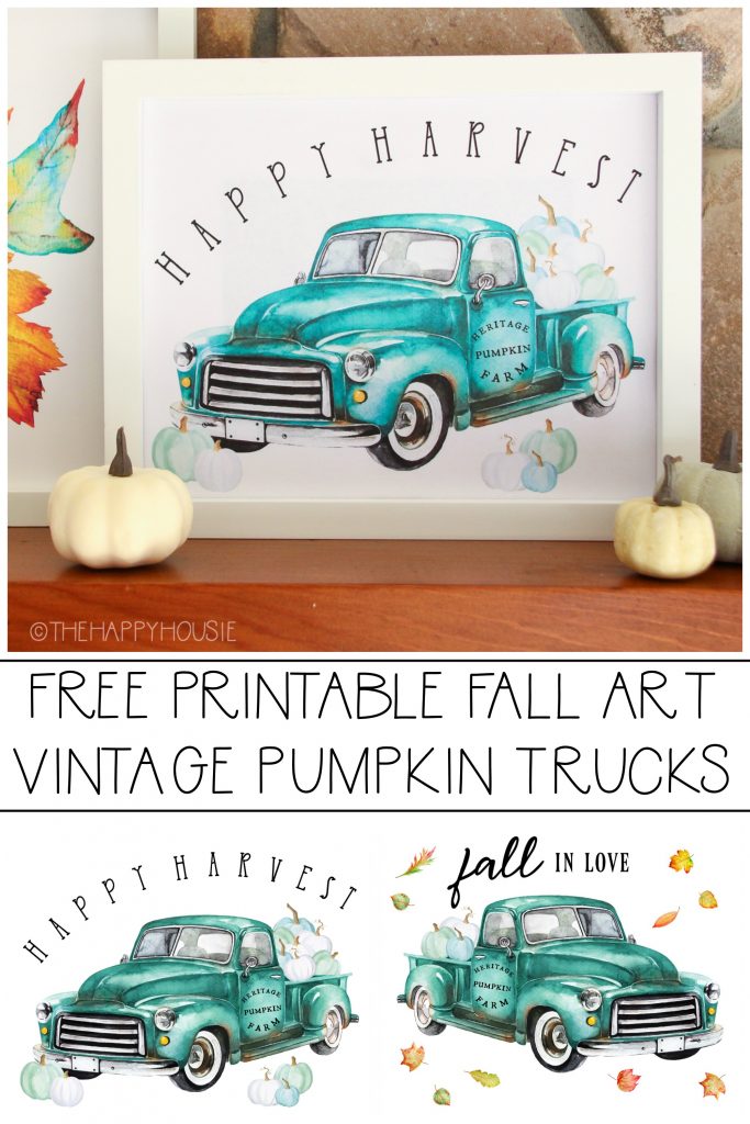 Free Printable Vintage Truck Heritage Pumpkin Farm Prints | The Happy ...