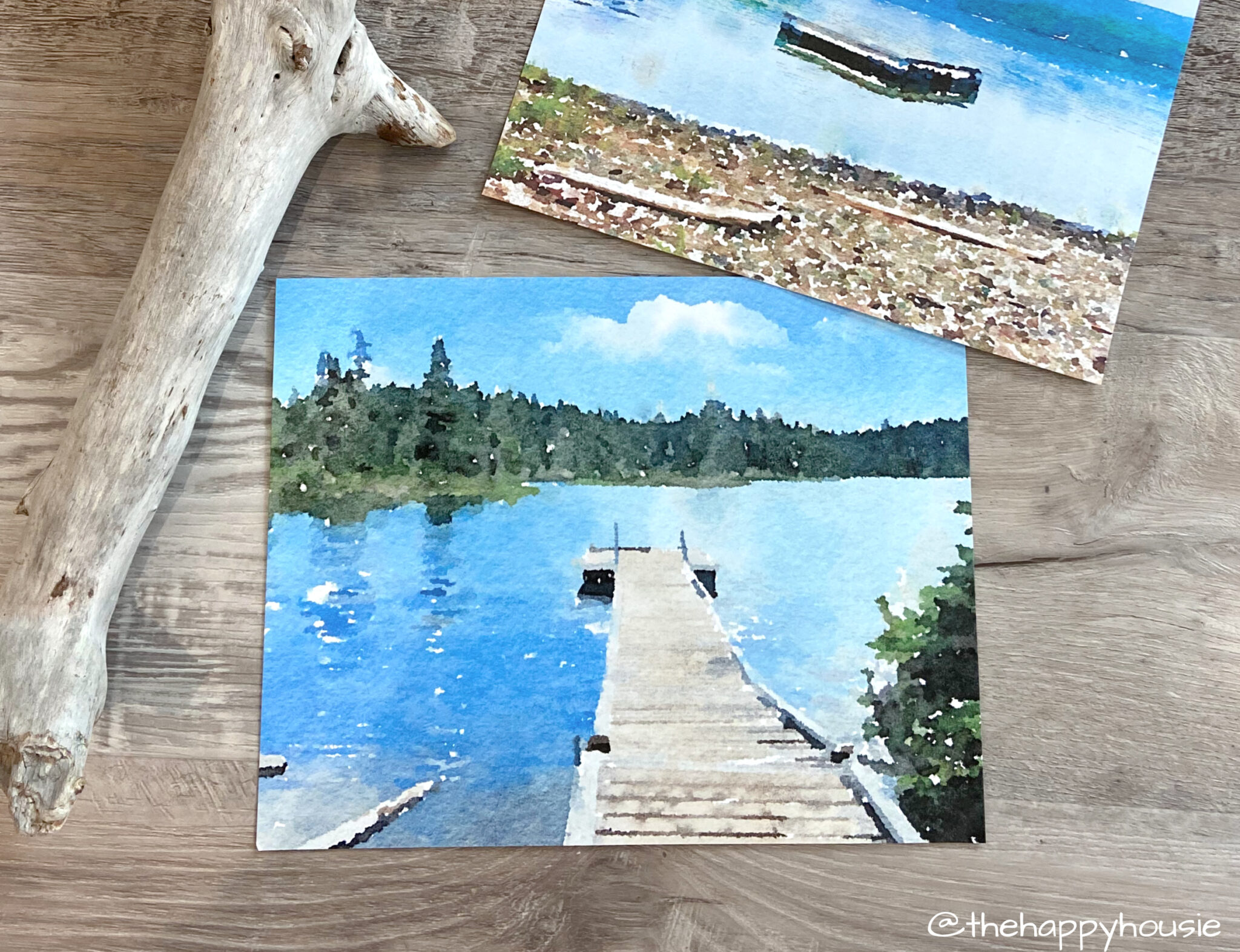 Summer Lake Watercolour Series Free Printable Wall Art | The Happy Housie