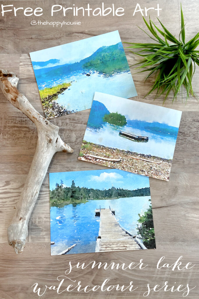 Summer Lake Watercolour Series Free Printable Wall Art | The Happy Housie