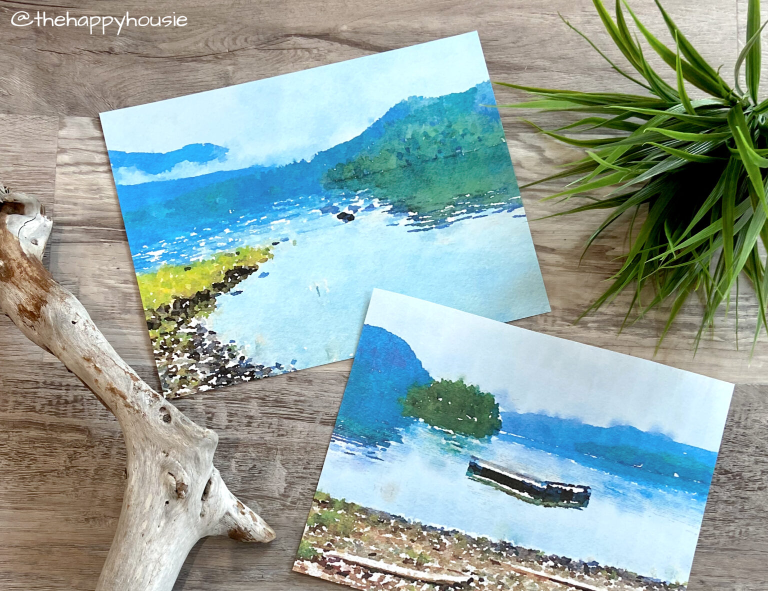 Summer Lake Watercolour Series Free Printable Wall Art | The Happy Housie
