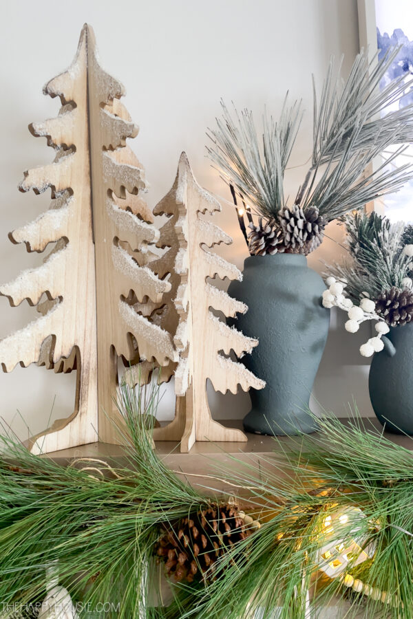 Christmas Mantel Decorating Ideas: Our Snowy Rustic Natural Christmas ...