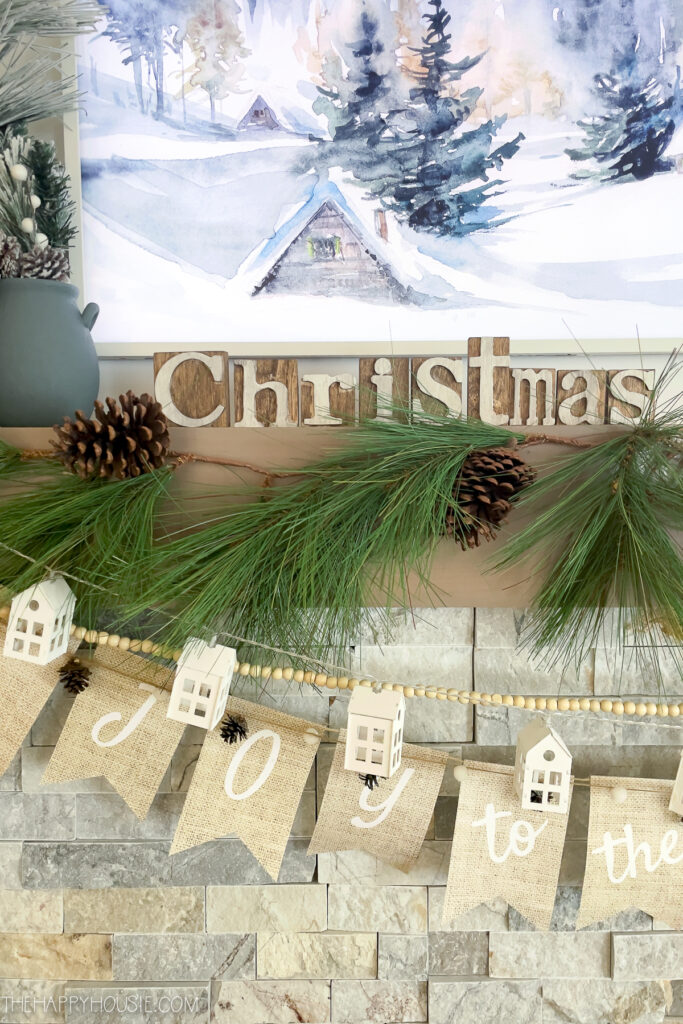 Christmas Mantel Decorating Ideas: Our Snowy Rustic Natural Christmas ...