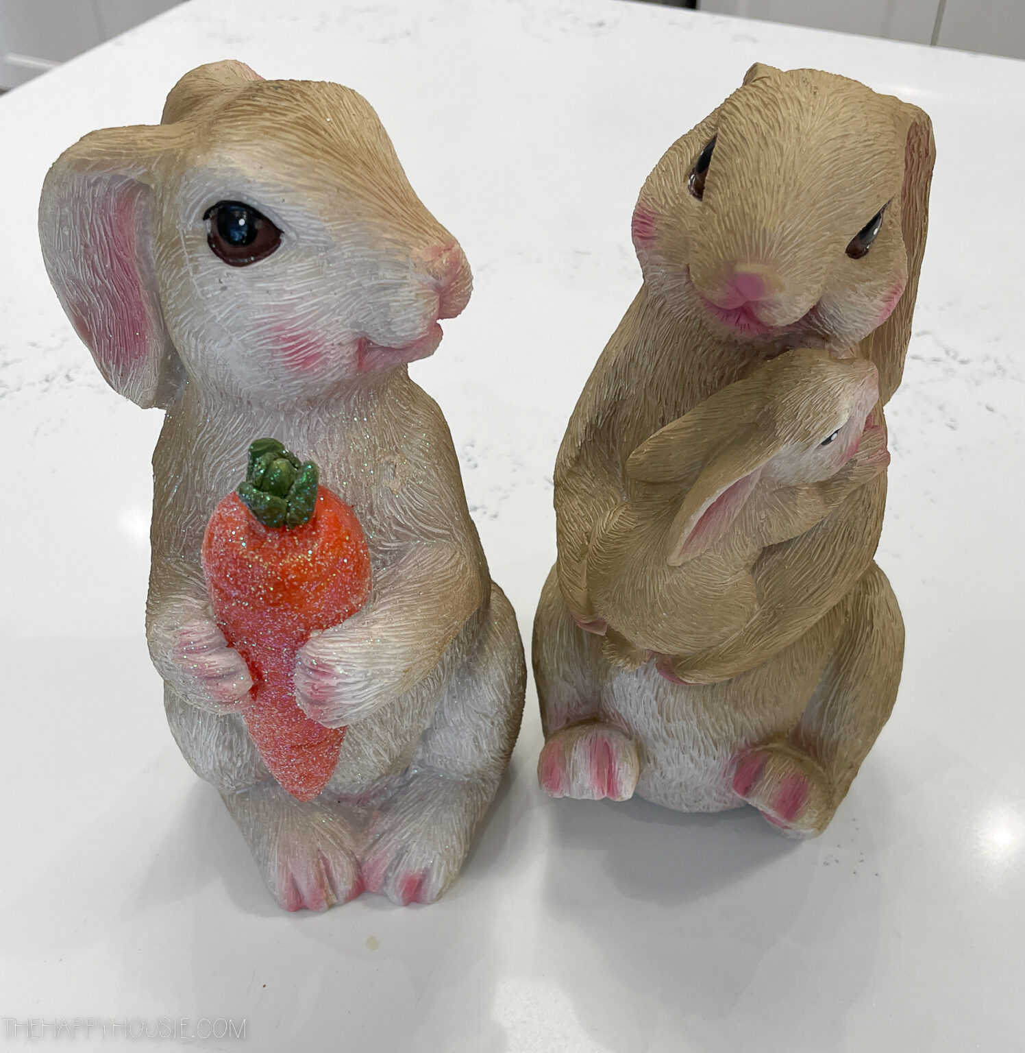 PB Knockoff Faux Stone Easter Bunny Sculptures | The Happy Housie