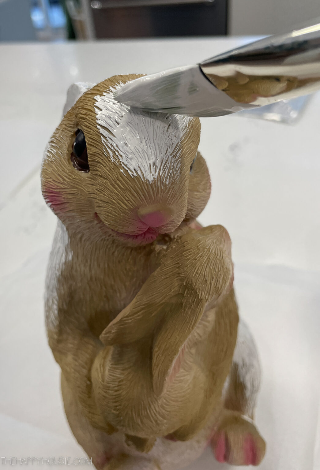 PB Knockoff Faux Stone Easter Bunny Sculptures | The Happy Housie