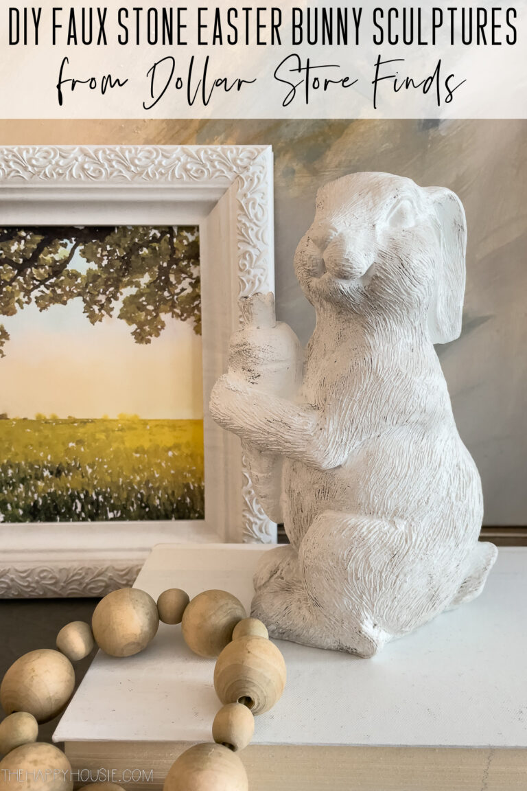 PB Knockoff Faux Stone Easter Bunny Sculptures | The Happy Housie