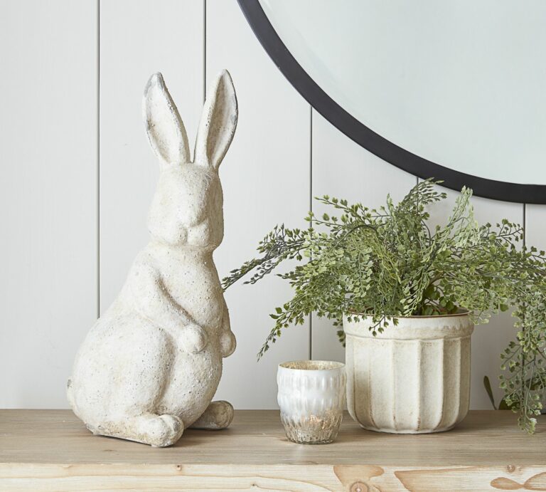 PB Knockoff Faux Stone Easter Bunny Sculptures | The Happy Housie